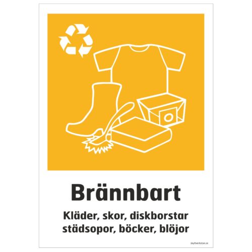 Brännbart - Skyltverkstan.se BRÄNNBART MILJÖDEKAL