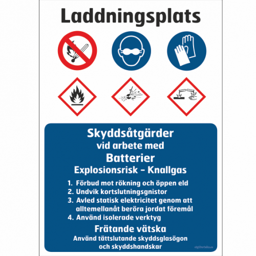 Laddningsplats med skyddsåtgärder - Skyltverkstan.se