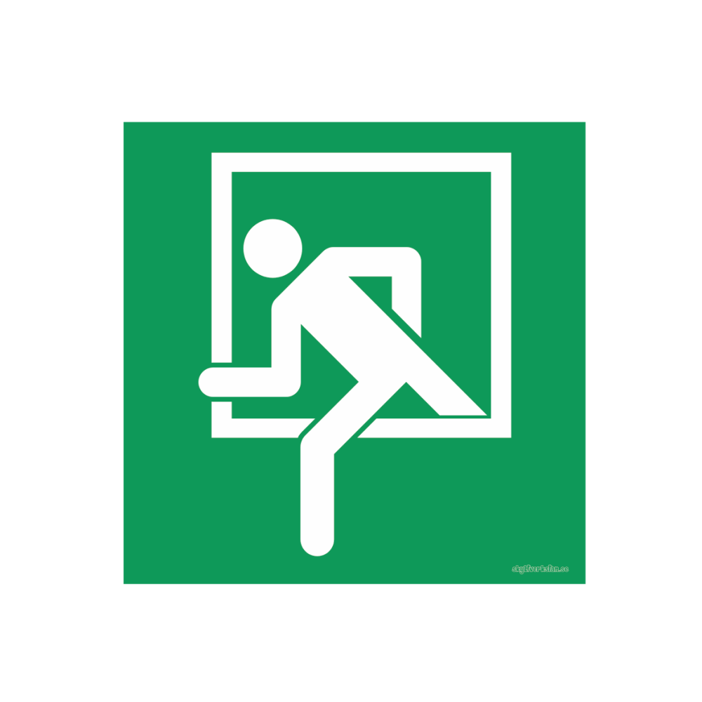 Pictogram Fönster för utrymning (EN ISO 7010) - Skyltverkstan.se