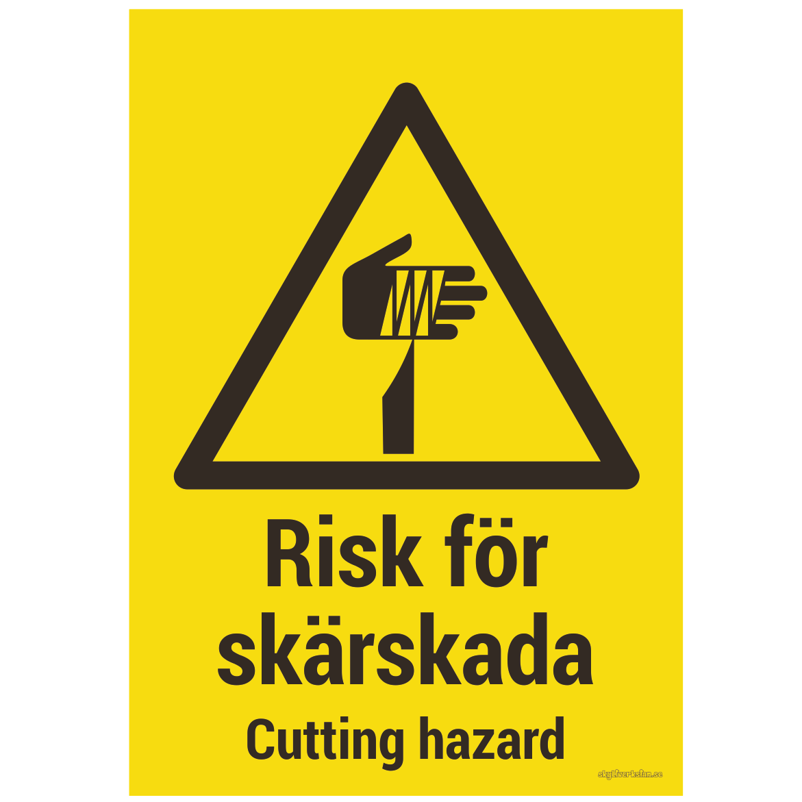 Risk för skärskada (tvåspråkig) - Skyltverkstan.se